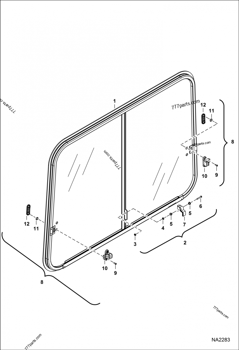 Operator CAB (RH Window)(Slider) - Excavators Bobcat E35 (A93K11001 ...