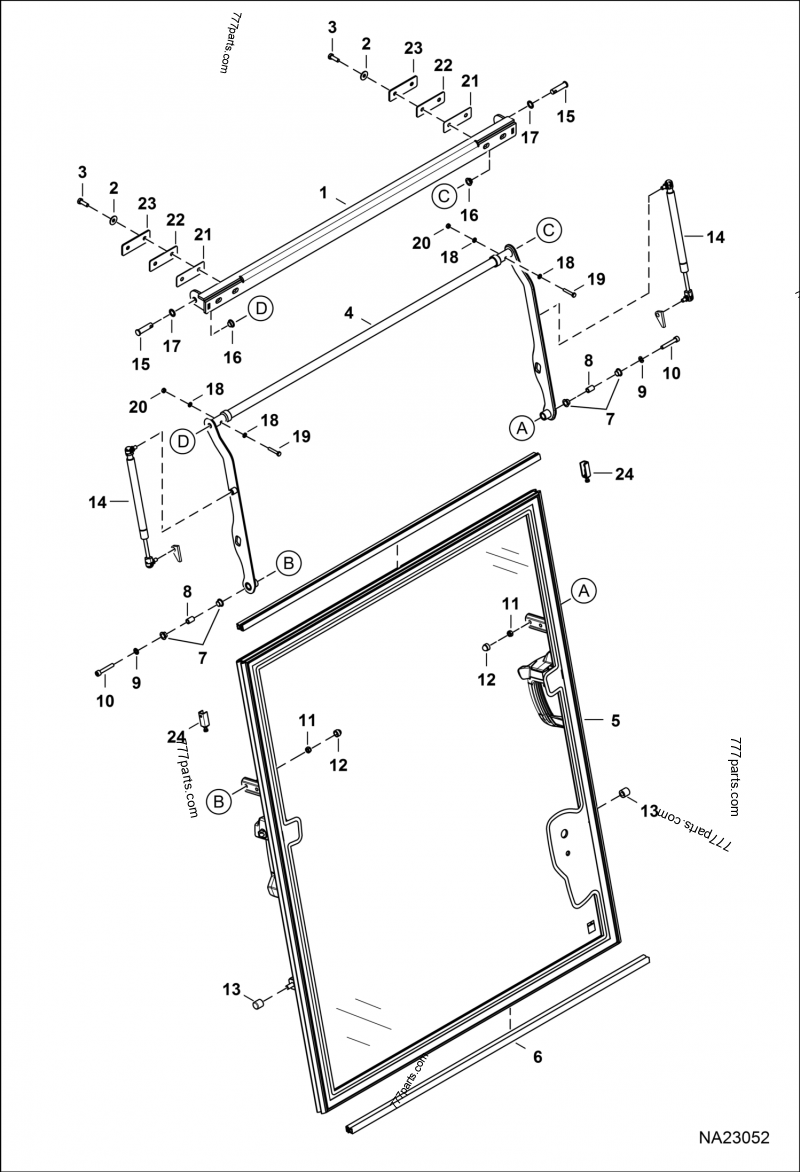 Operator CAB (Rear Window Assembly) - Backhoe Loaders Bobcat B760 ...