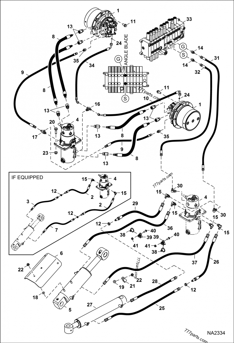 Hydraulic Circuitry (Lower)(W/ Angle Blade) - Excavators Bobcat E35 ...