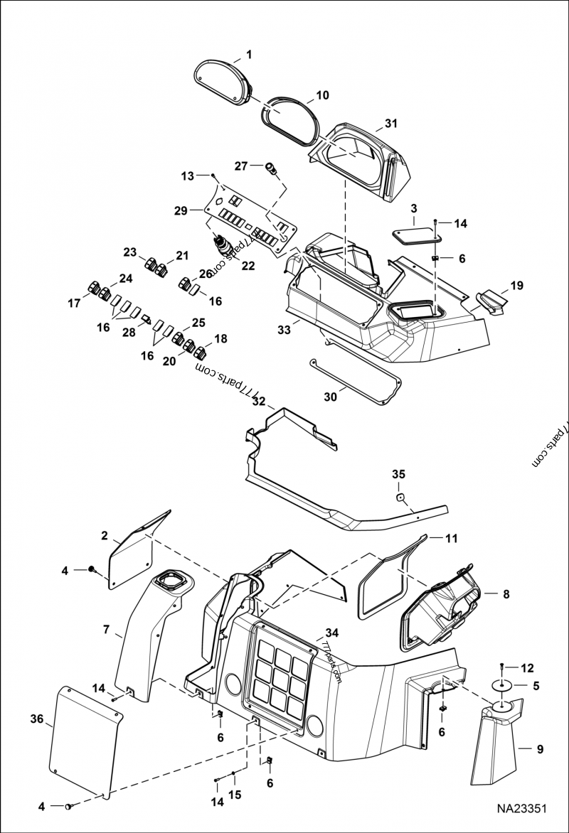 Operator Controls (RH Console) (W/O HVAC) (SPS) (Canopy) (S/N B56111001 ...