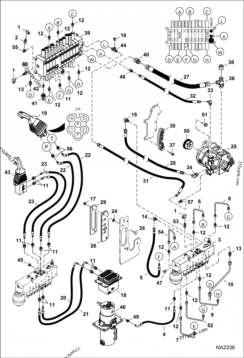 Hydraulic Circuitry (Manifold & Pump) (W/ Angle Blade) - Excavators ...