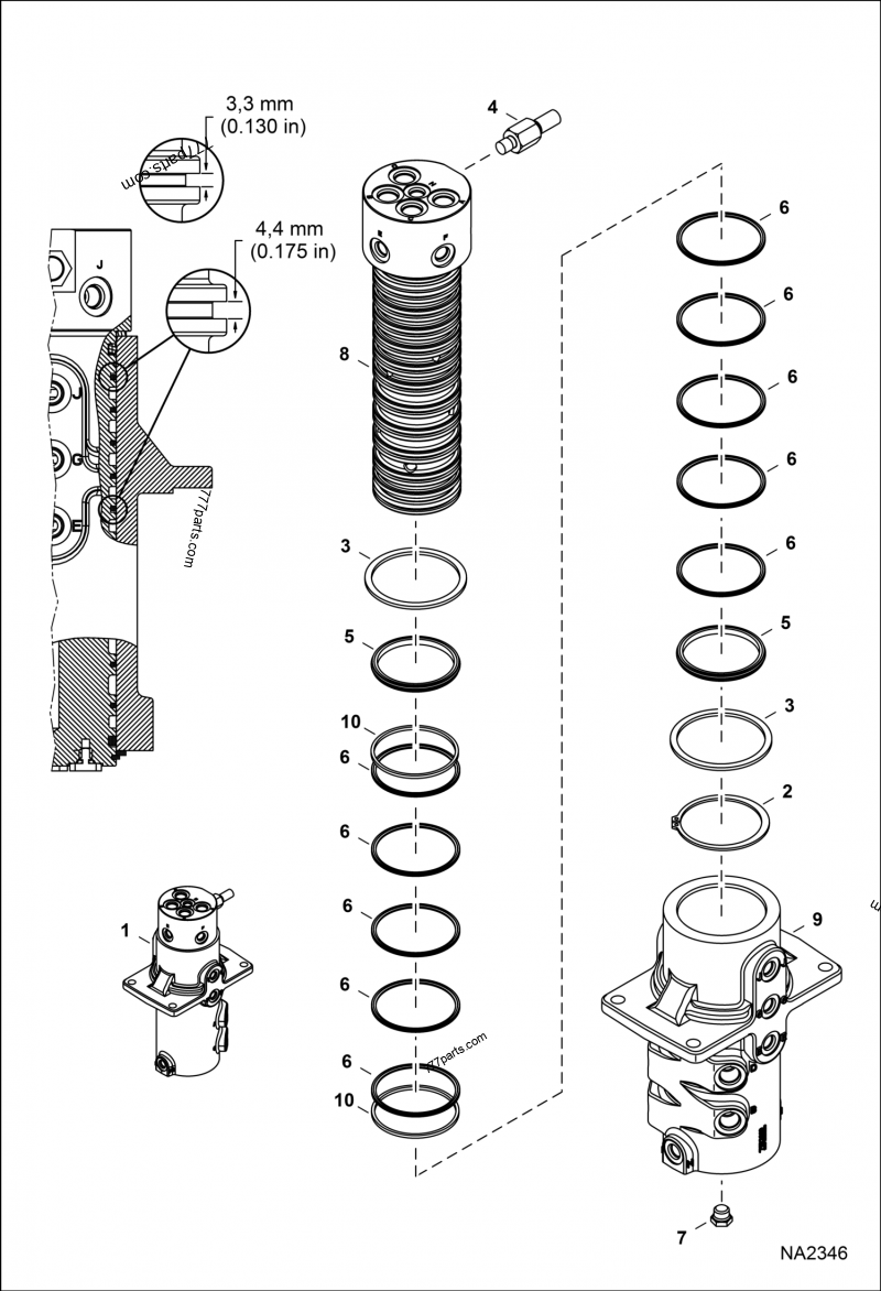 Swivel ASSY (W/Angle Blade) (S/N AG3N11001 - AG3N14896, AHHE11001 ...