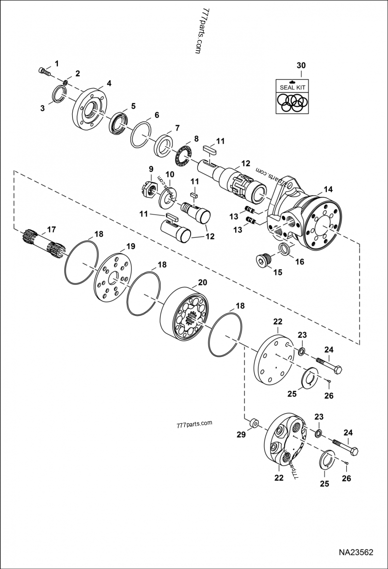 Hydraulic Motor (Sweeper) - Attachments Bobcat Sweeper (B5V400101 ...