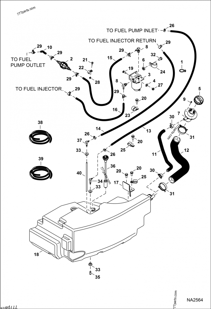 Engine & Attaching Parts (Fuel System) - Excavators Bobcat E42 (AG3411001 & Above) | 777parts.com