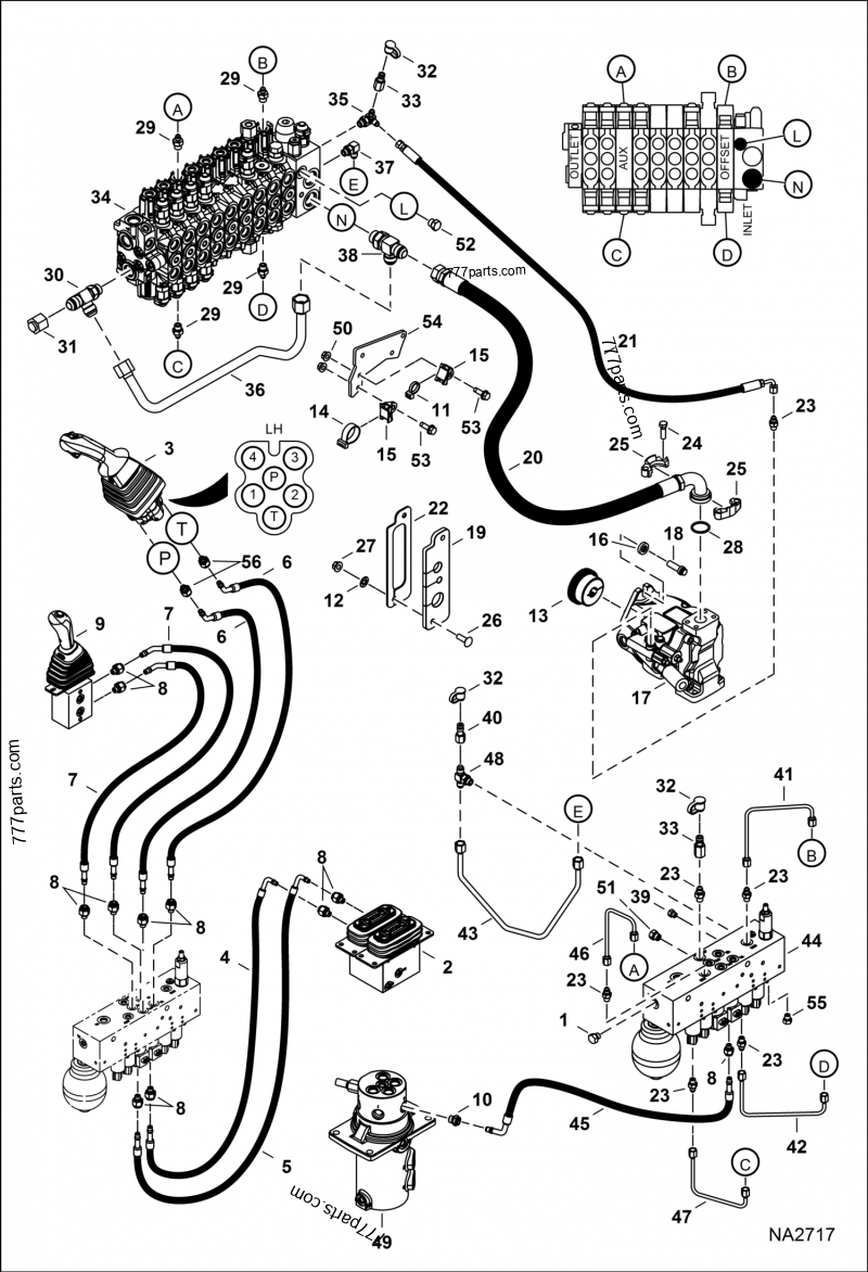 Hydraulic Circuitry (Manifold & Pump) (W/O Angle Blade) - Excavators ...