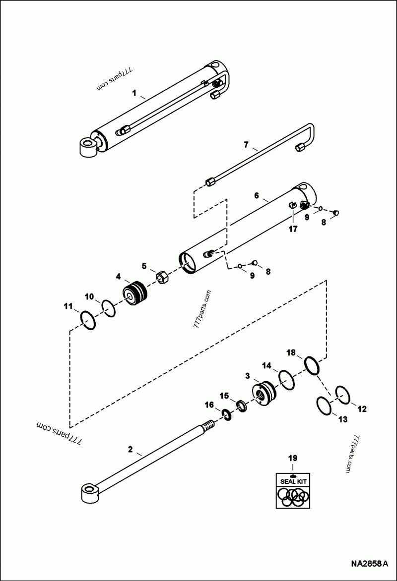 Backhoe (8709) (Boom & Dipper Cylinder W/ Internal Threaded Rod & Bolt ...
