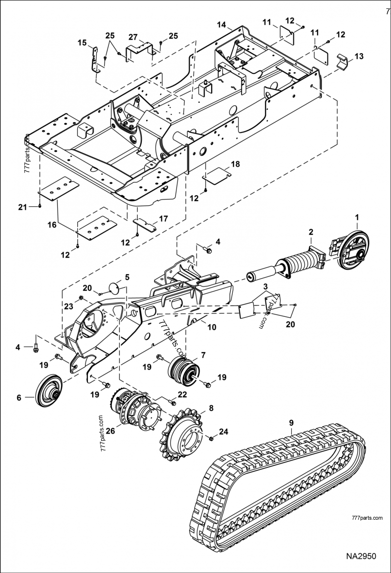 Drive Train (Solid Mount) (Rubber Track) (S/N A3P811001 - A3P813485 ...