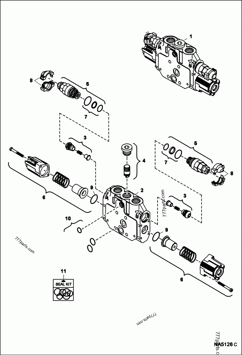 Hydraulic Control Valve (Boom Section) - Excavators Bobcat E55 ...