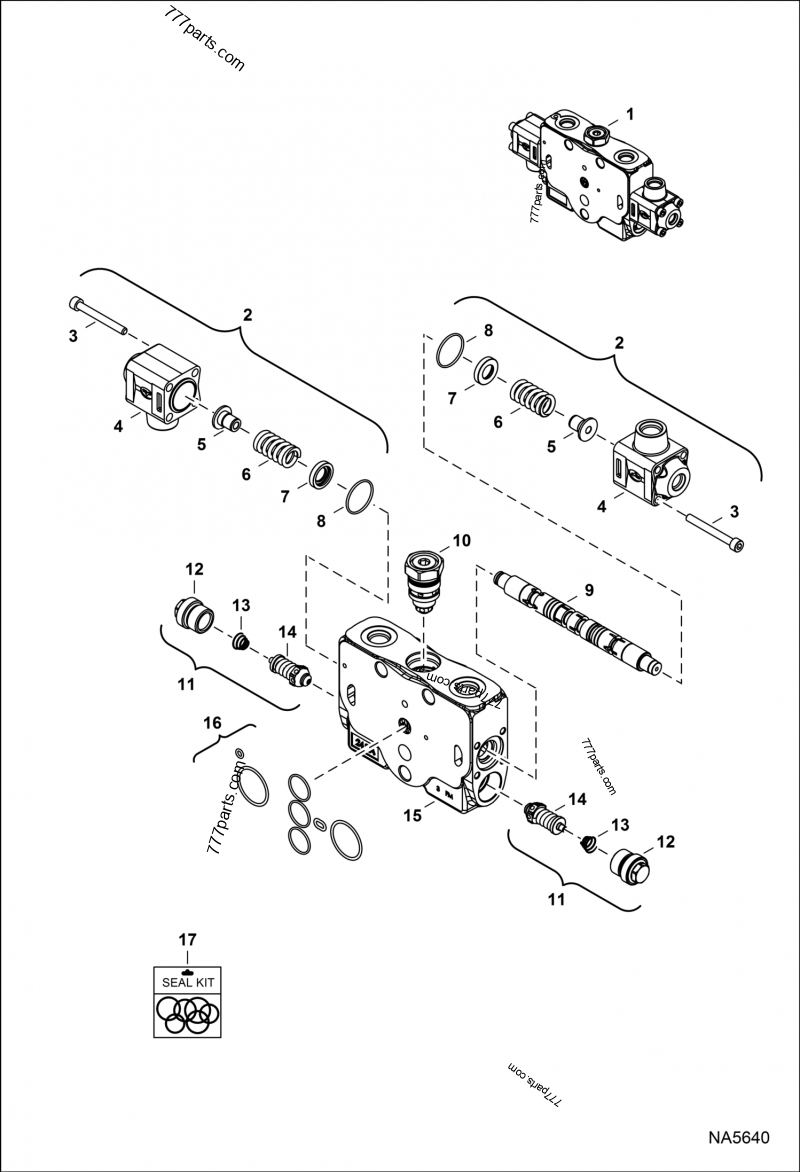 Hydraulic Control Valve (Boom Section) - Excavators Bobcat E26 ...