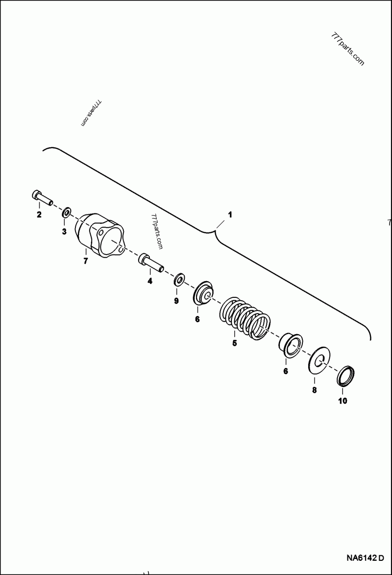 Backhoe (7BH) (Control Valve) (Spring Return Spool Kit) (S/N B3BG00101 ...