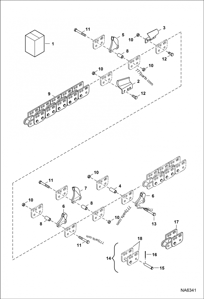 Trencher (LT112) (Chain&Tooth Assy) (2' Depth - 4" Wide Cup/Shark Teeth ...