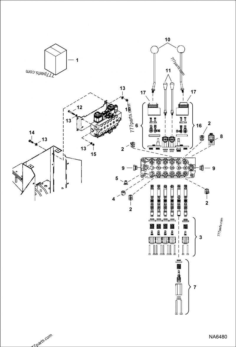 Backhoe 6TB (Control Valve) (One Piece Valve) (S/N A91400533 & Above ...