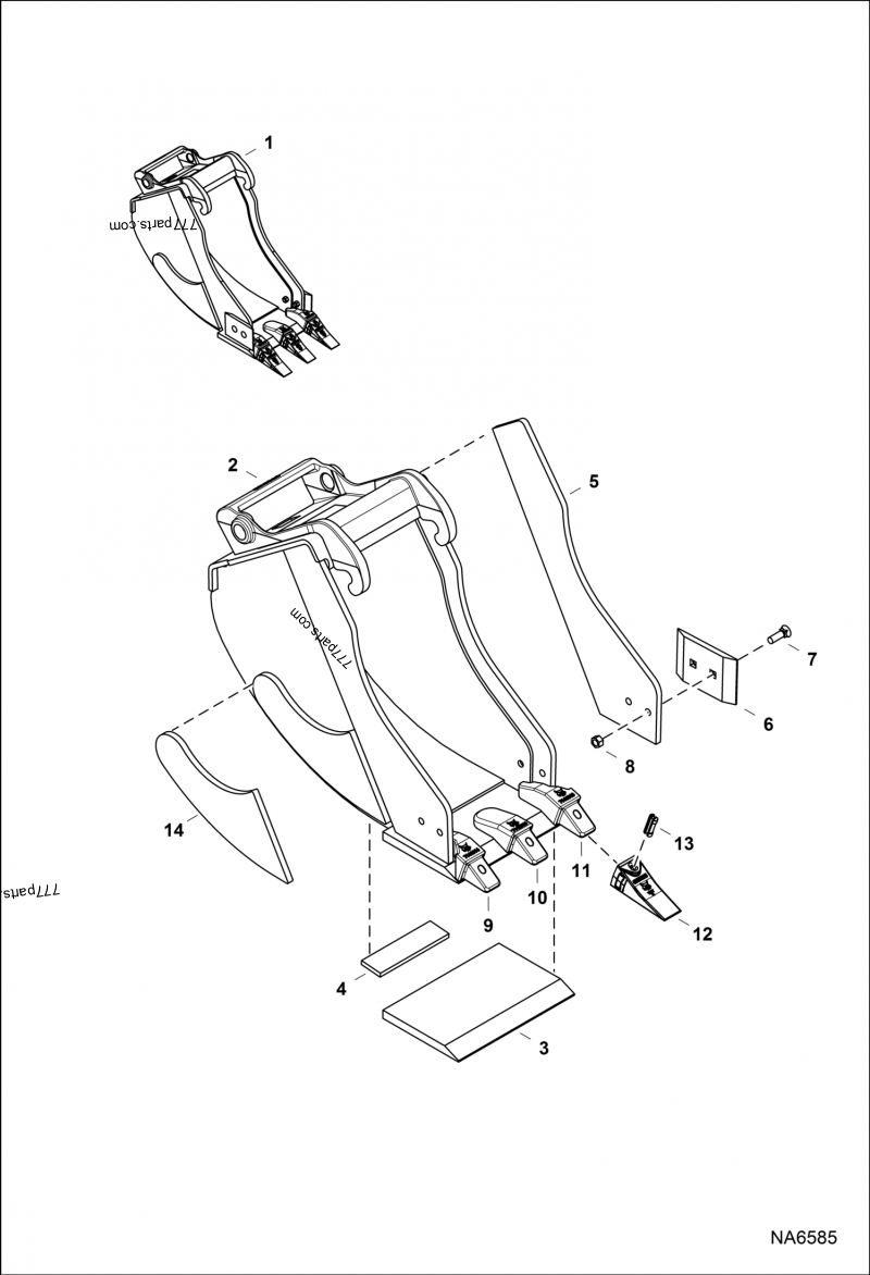 Bucket (CL4) (X-Change) (12") (S/N B4CJ00101 & Above) - Attachments ...