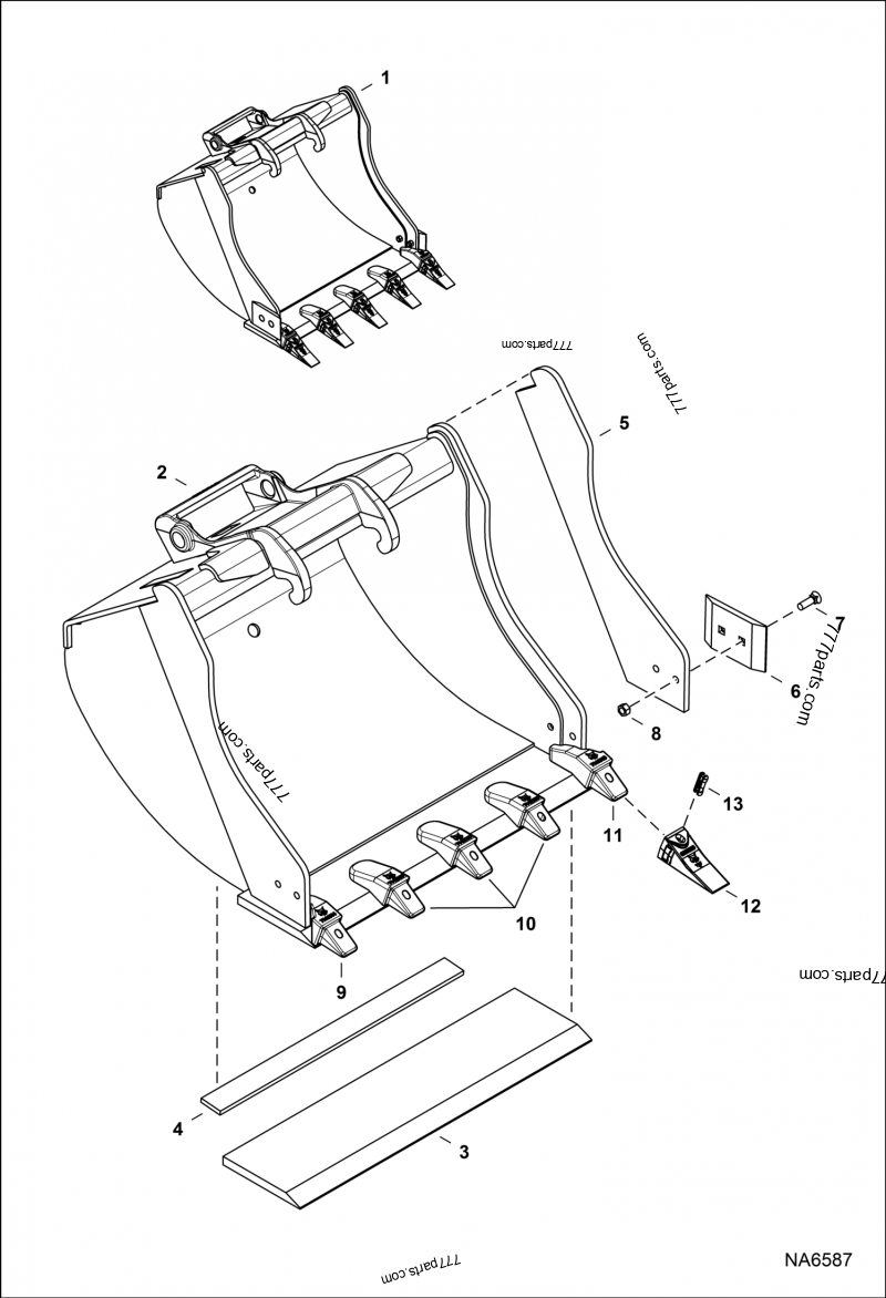 Bucket (CL4) (X-Change) (30") (S/N B4CM00101 & Above) - Attachments ...