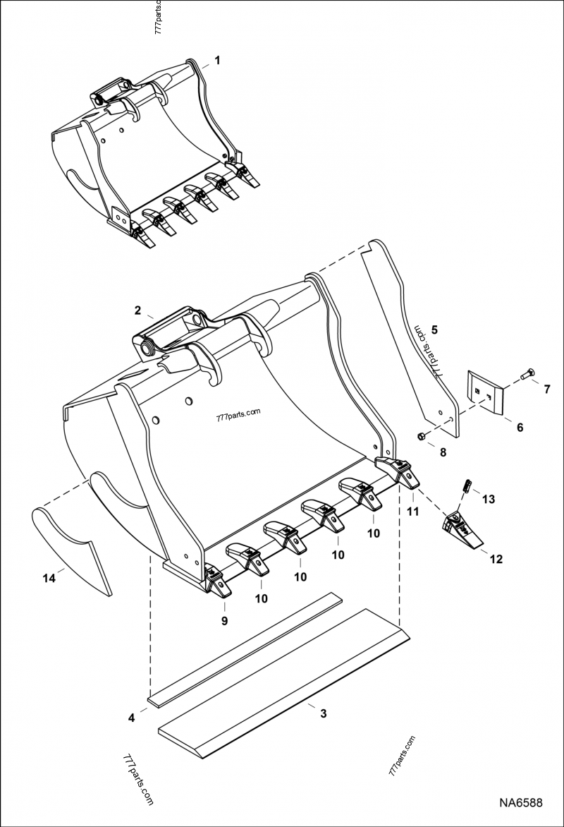 Bucket (CL4) (X-Change) (36") (S/N B4CN00101 & Above) - Attachments ...