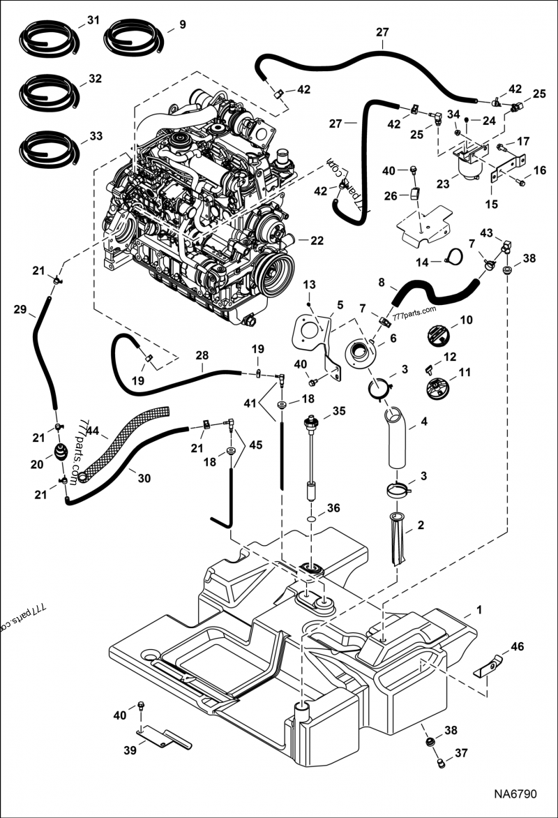 Engine & Attaching Parts (Fuel System) - Loaders Bobcat T550 (A7UJ11001 ...