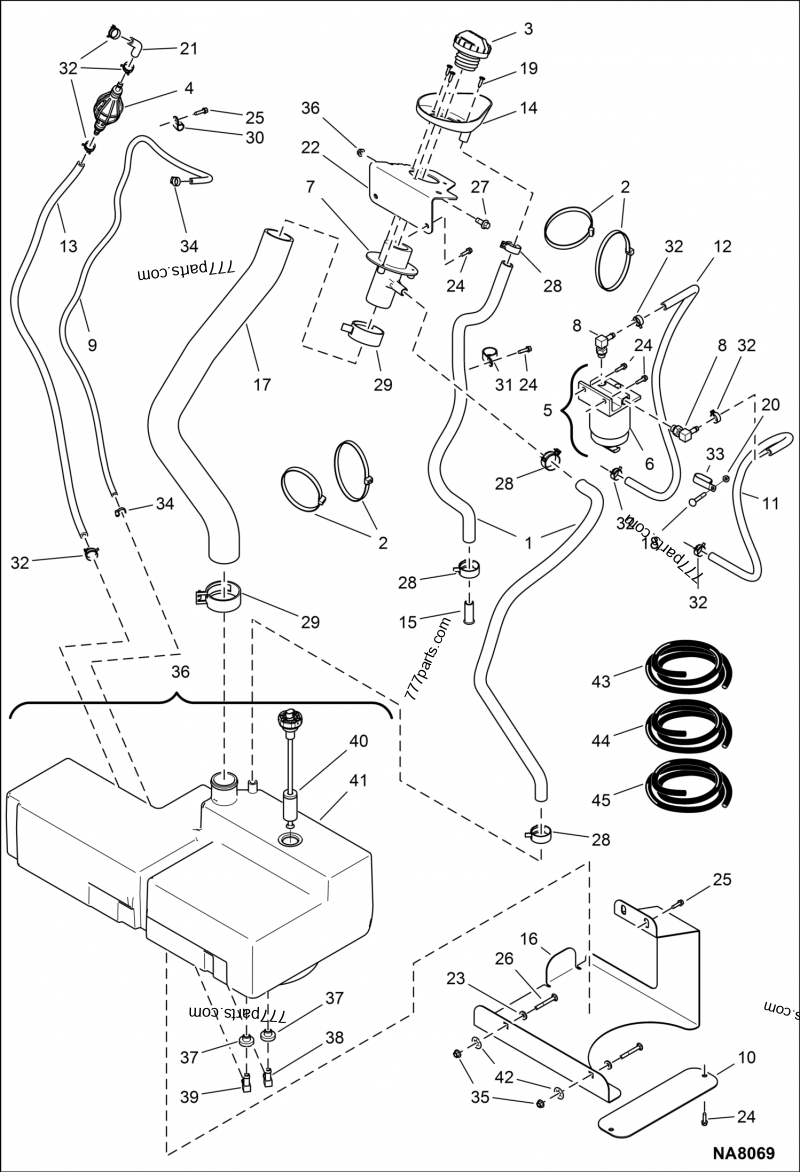 Fuel System - Excavators Bobcat 324 (AKY511001 & Above) | 777parts.com