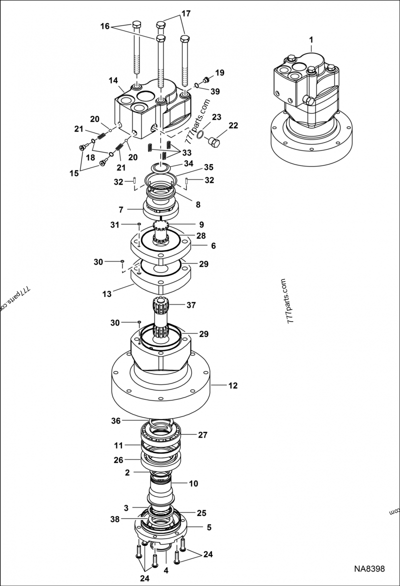 Auger (Motor) (35PH) (S/N AZLA00101 & Above) - Attachments Bobcat Auger ...