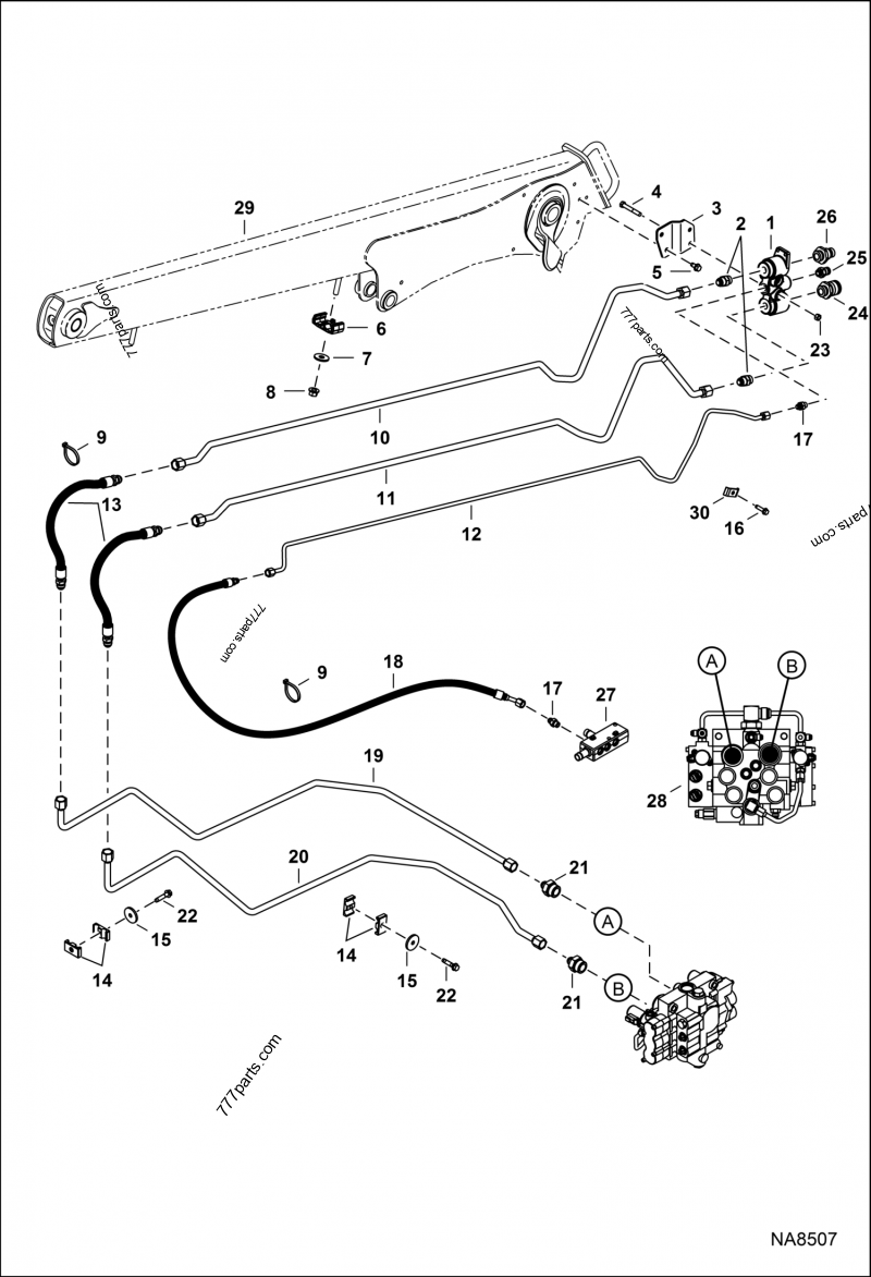 Auxiliary Hydraulics - Loaders Bobcat S450 (AUVB11001 & Above ...