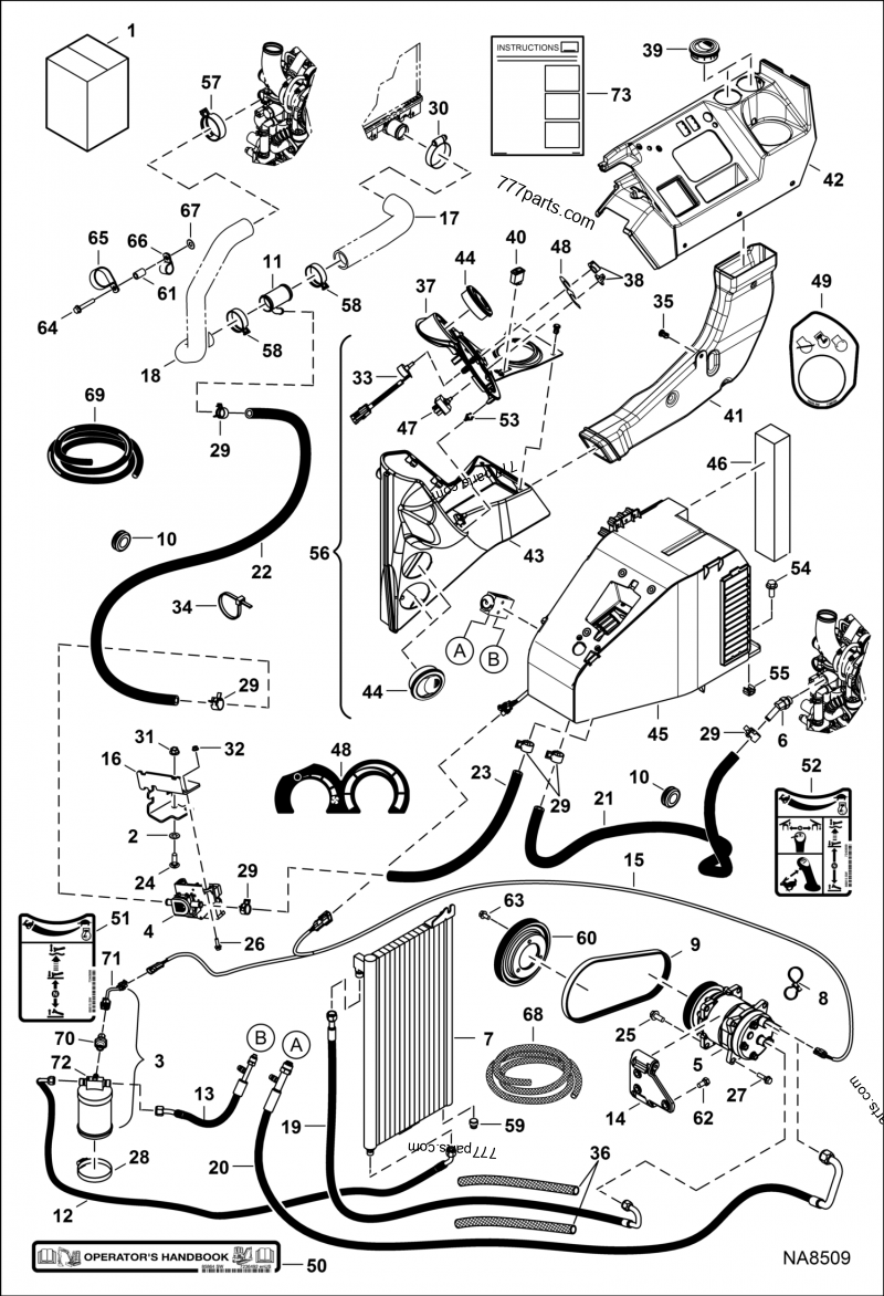 Heater & A/C (HVAC Kit) - Excavators Bobcat E50 (AJ1811001 & Above ...