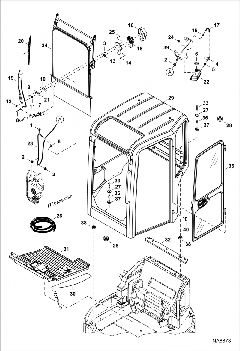Operator CAB (Mounting, Front Windows, & Door) (S/N ACRA13001 ...