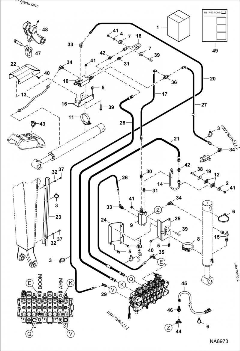 Object Handling Kit (Arm) - Excavators Bobcat E20Z (B4PH11001 & Above ...