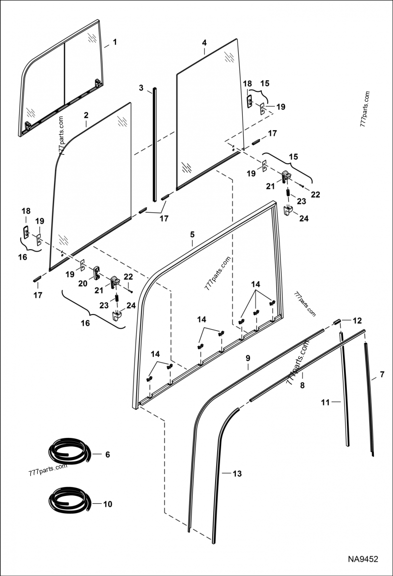 Operator CAB (RH Window Assembly) - Excavators Bobcat E17 (B4PR11001 ...