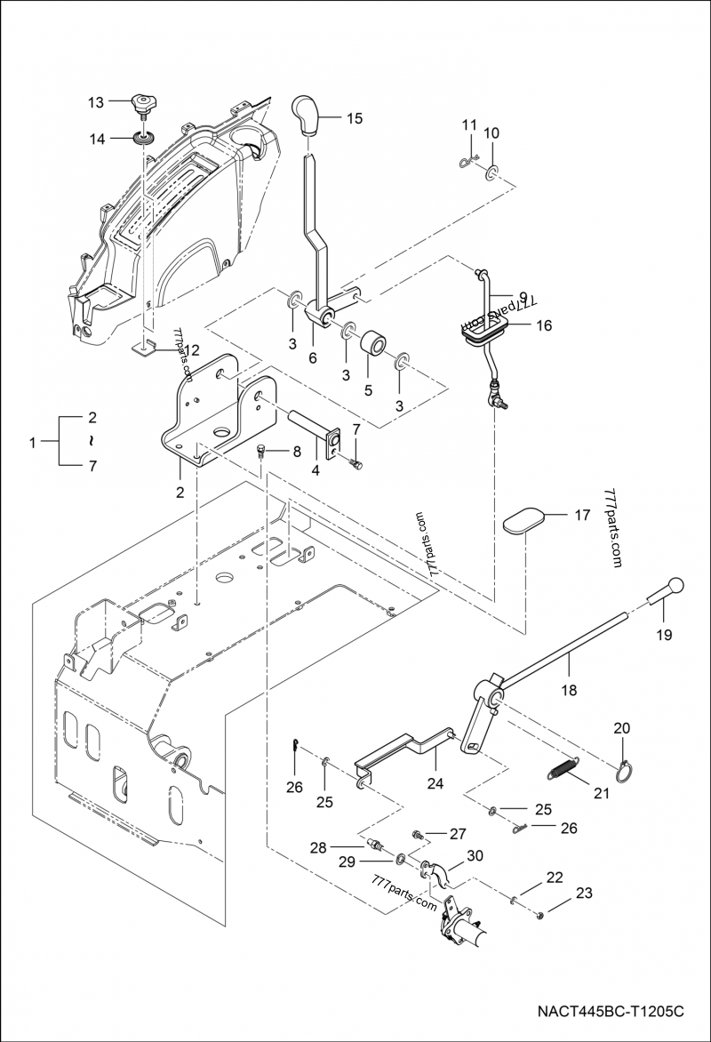 Position Control Lever Group 1 - Compact Tractors Bobcat CT335 ...