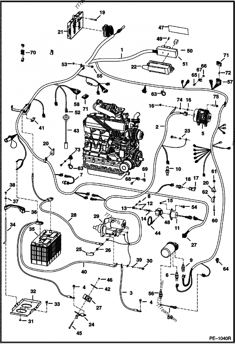 Engine Electrical Circuitry - Loaders Bobcat S185 (517625001 & Above ...