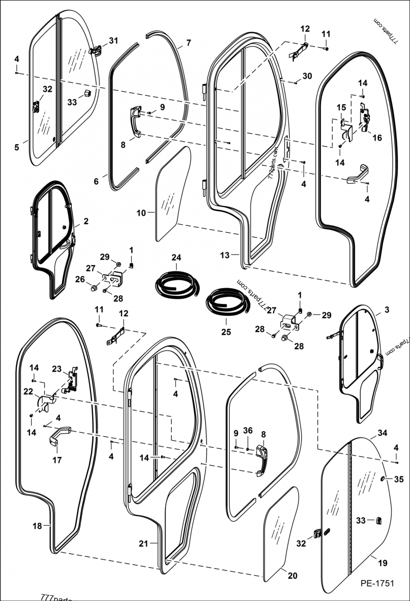 CAB Doors - Work Machines Bobcat 5600 (424711001 & Above, 424811001 ...