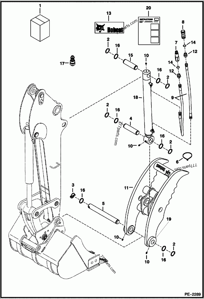 BOB-TACH Mounted Backhoe (Clamp Kit) - Attachments Bobcat Backhoe ...