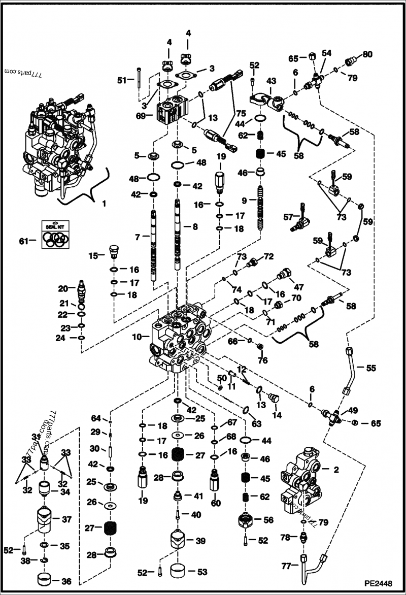 Hydraulic Control Valve (Spool Lock) (W/ BICS Control Valve) - Loaders ...