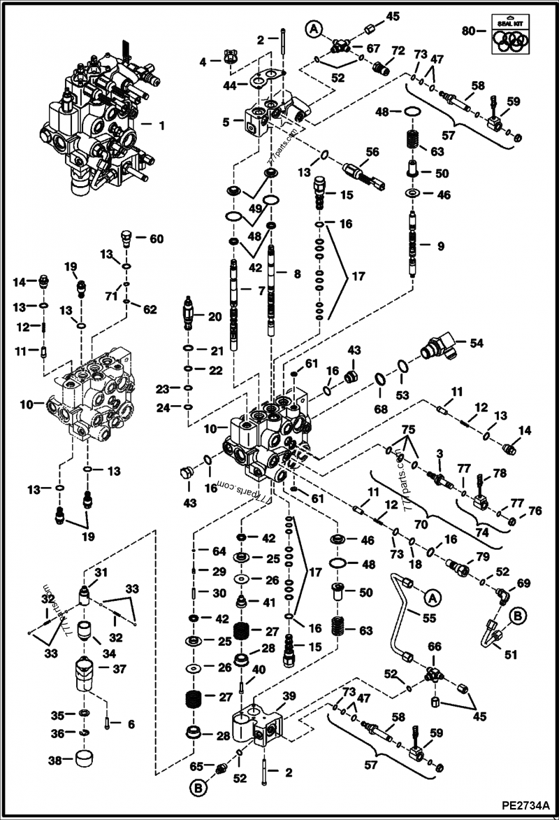 Hydraulic Control Valve (Manual Controls) (S/N 531660001 & Above ...