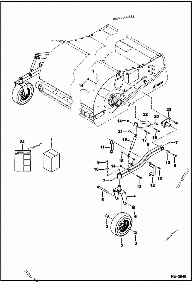 Sweeper (60") (72") (84") (Wheel Kit) (S/N A4ZA00101 & Above, A4UE00101 ...