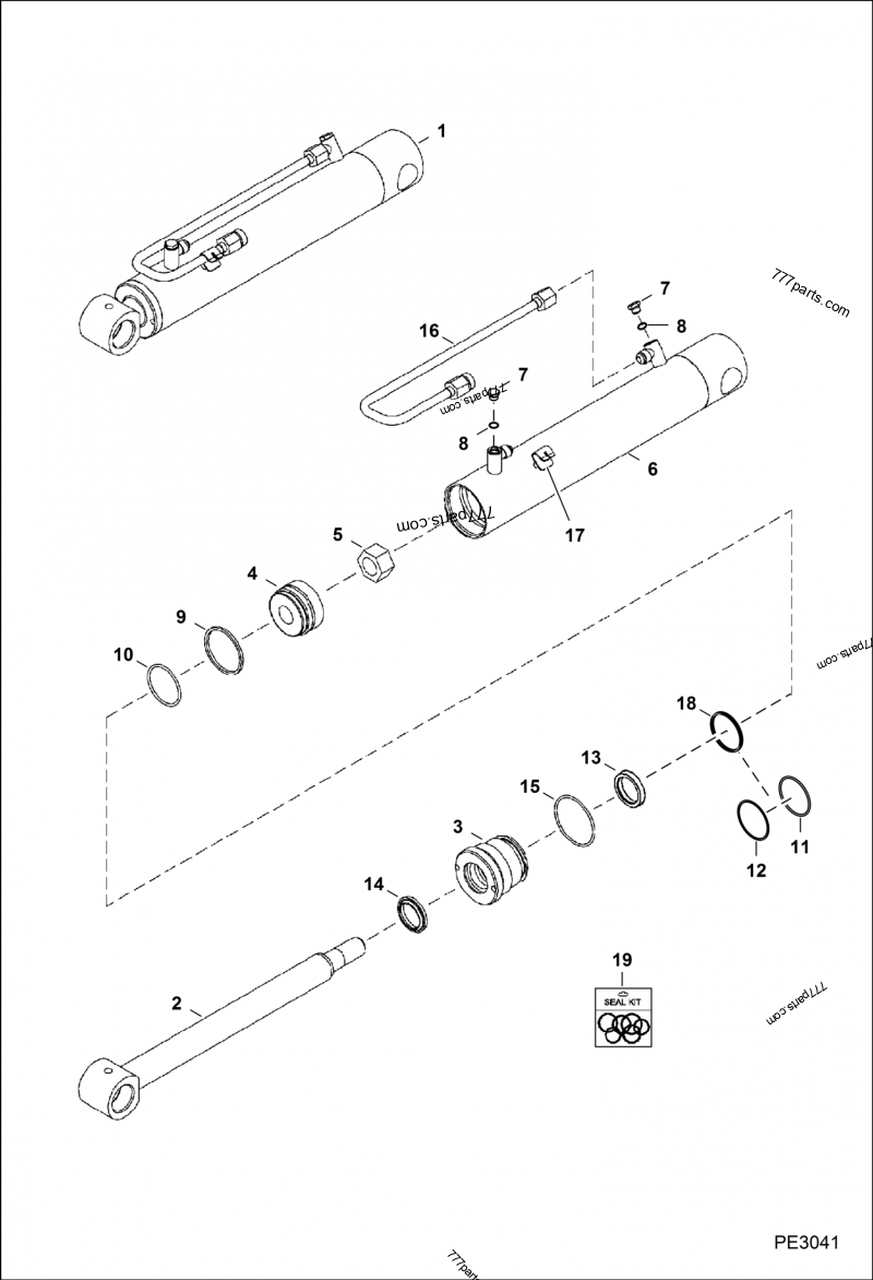 Cylinder (78" Grapple Fork 80" Grapple Bucket & Root Grapple ...