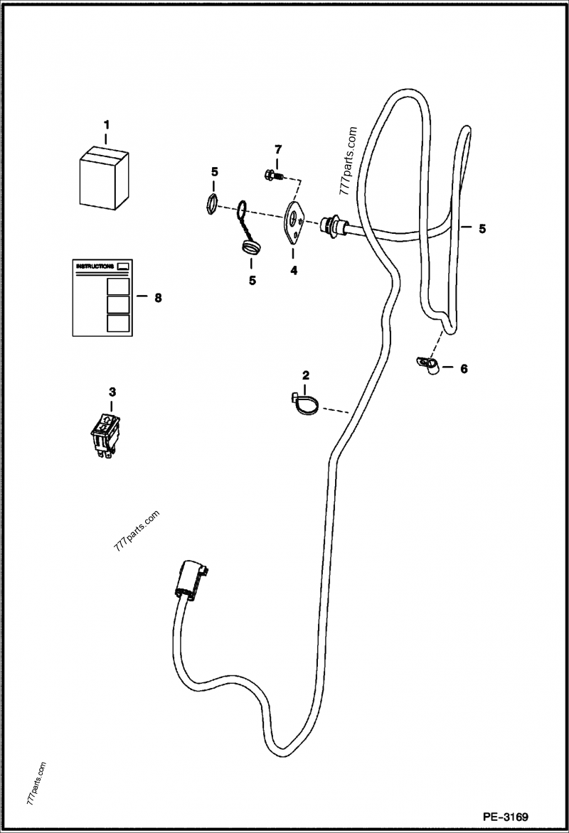 Attachment Control Kit (7 Pin) - Work Machines Bobcat 5600 (A0W111001 ...