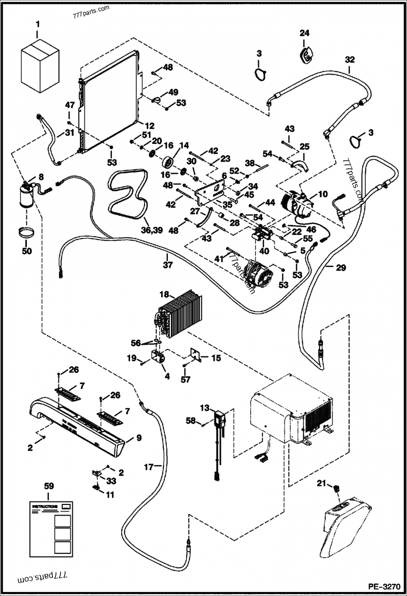 A/C Upgrade Kit - Excavators Bobcat 335 (A9KA11001 & Above, AAD111001 ...