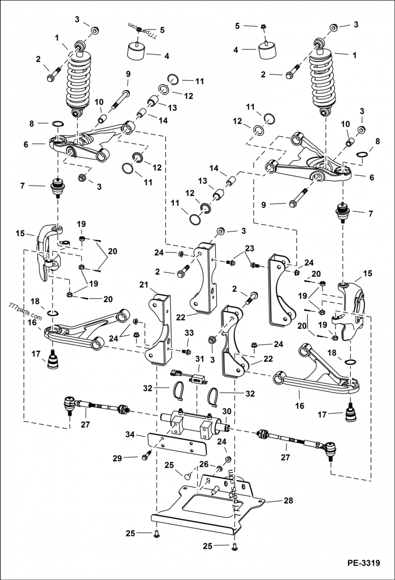 Suspension (Front) - Work Machines Bobcat 5600 (A0W111001 & Above ...
