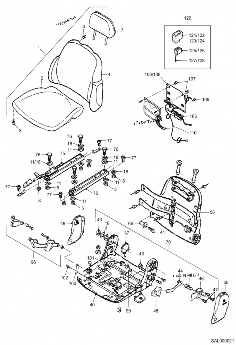 Seat With Vertebra Support - Msg 95 - Articulated Loaders Bobcat AL275 ...
