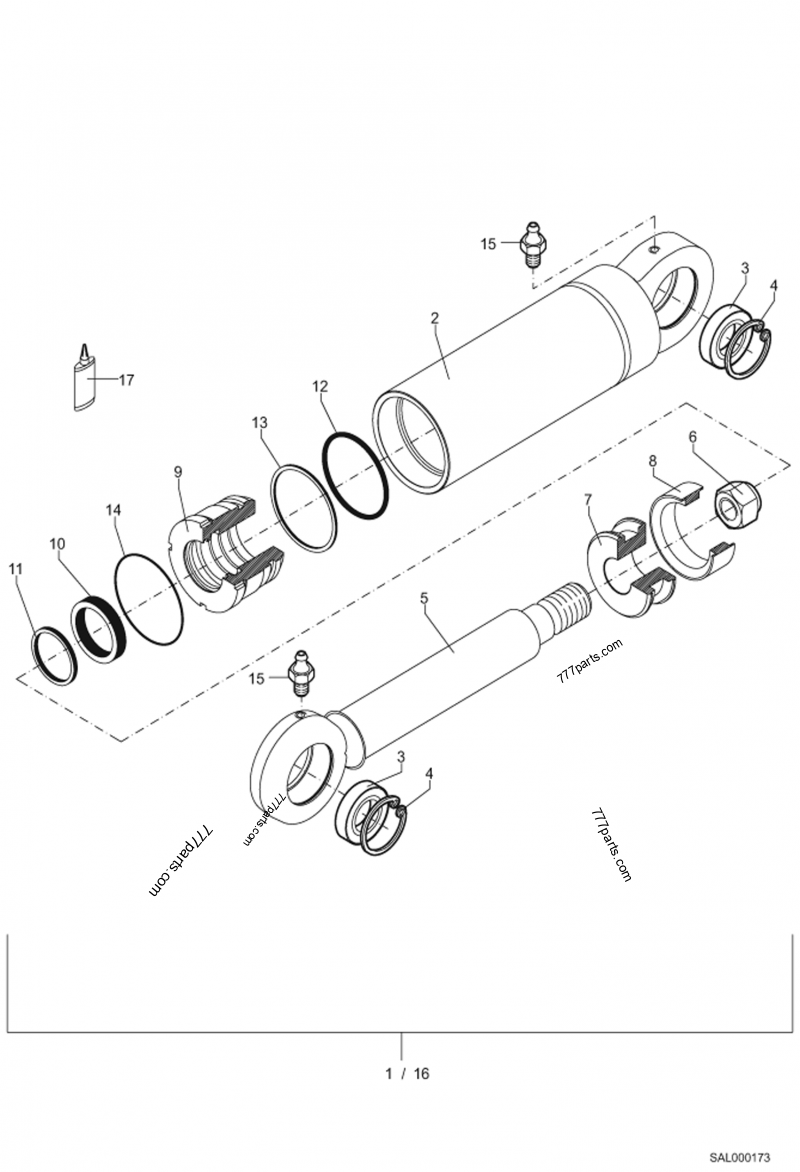 Lifting Frame Cylinder - Articulated Loaders Bobcat AL275 (A01L11000 ...