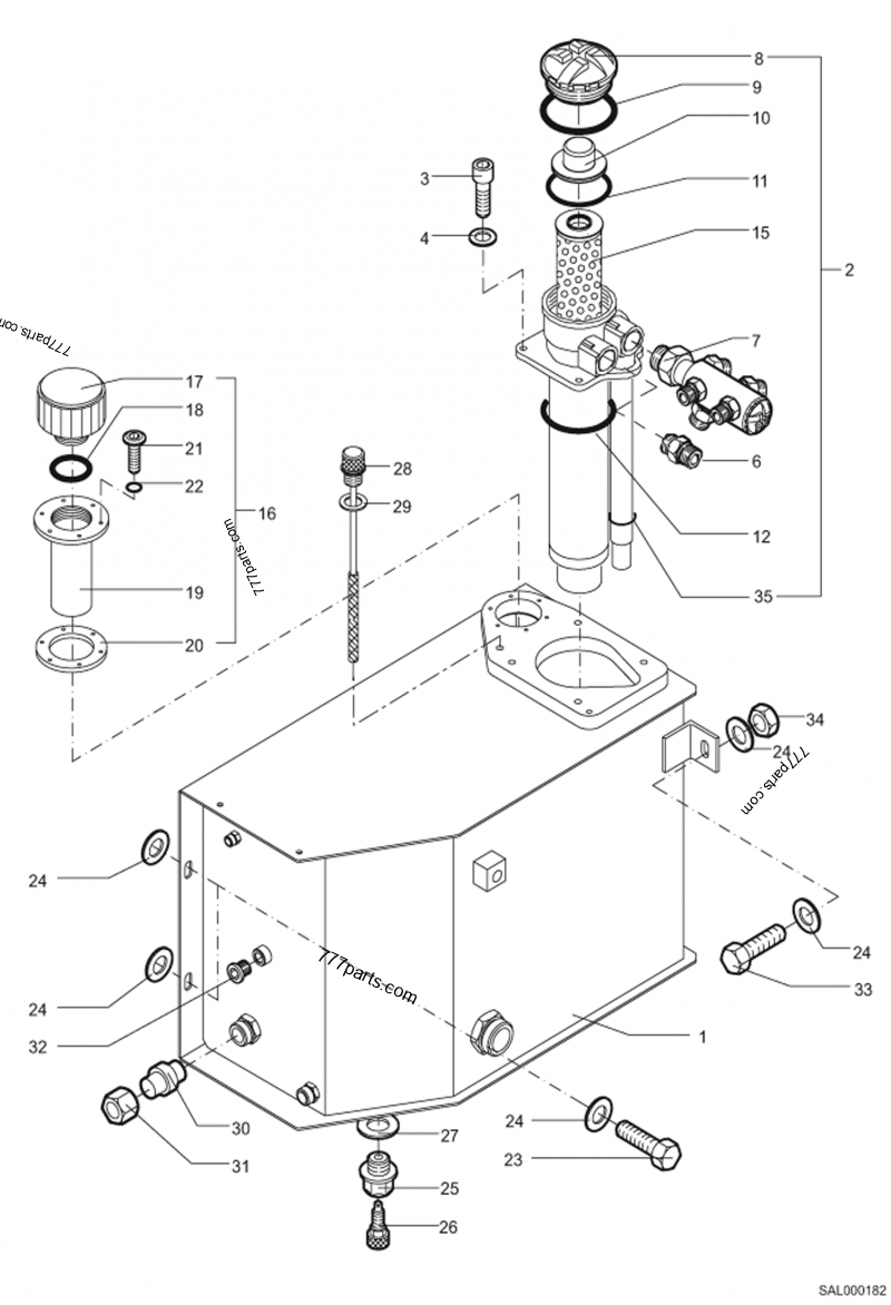 Hydraulic Oil Tank - Articulated Loaders Bobcat AL275 (A01L11000 ...