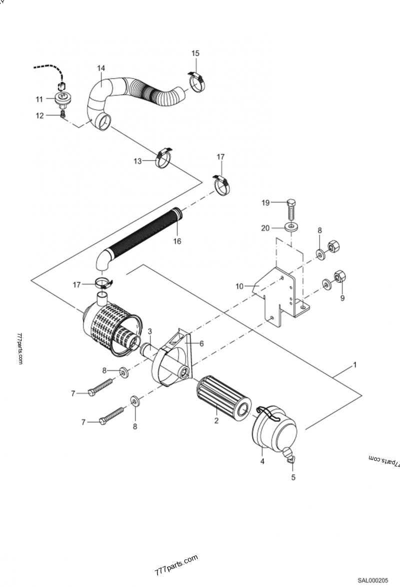 Air Filter - Articulated Loaders Bobcat AL275 (A01L11000 & Above ...