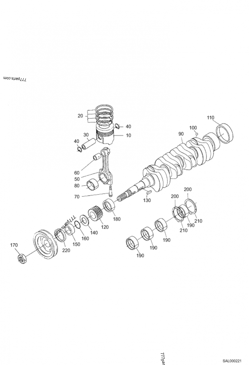 Piston and Crankshaft - Articulated Loaders Bobcat AL275 (A01L11000 ...