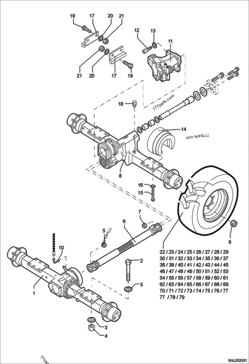AXLE, Tires - Articulated Loaders Bobcat AL275 (ADBH11001 & Above ...