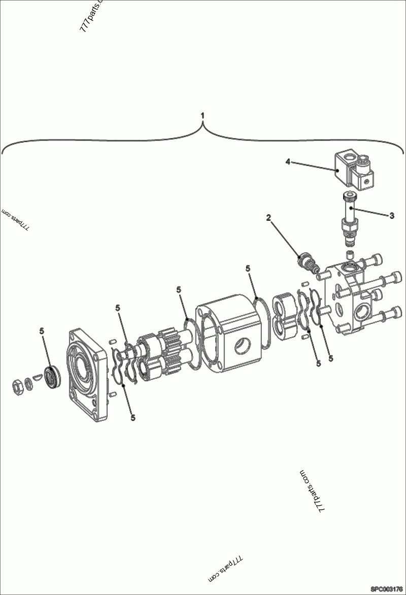Hydraulic Motor (For Cooler fan, 2 speed) (S/N 362712023 & Above ...