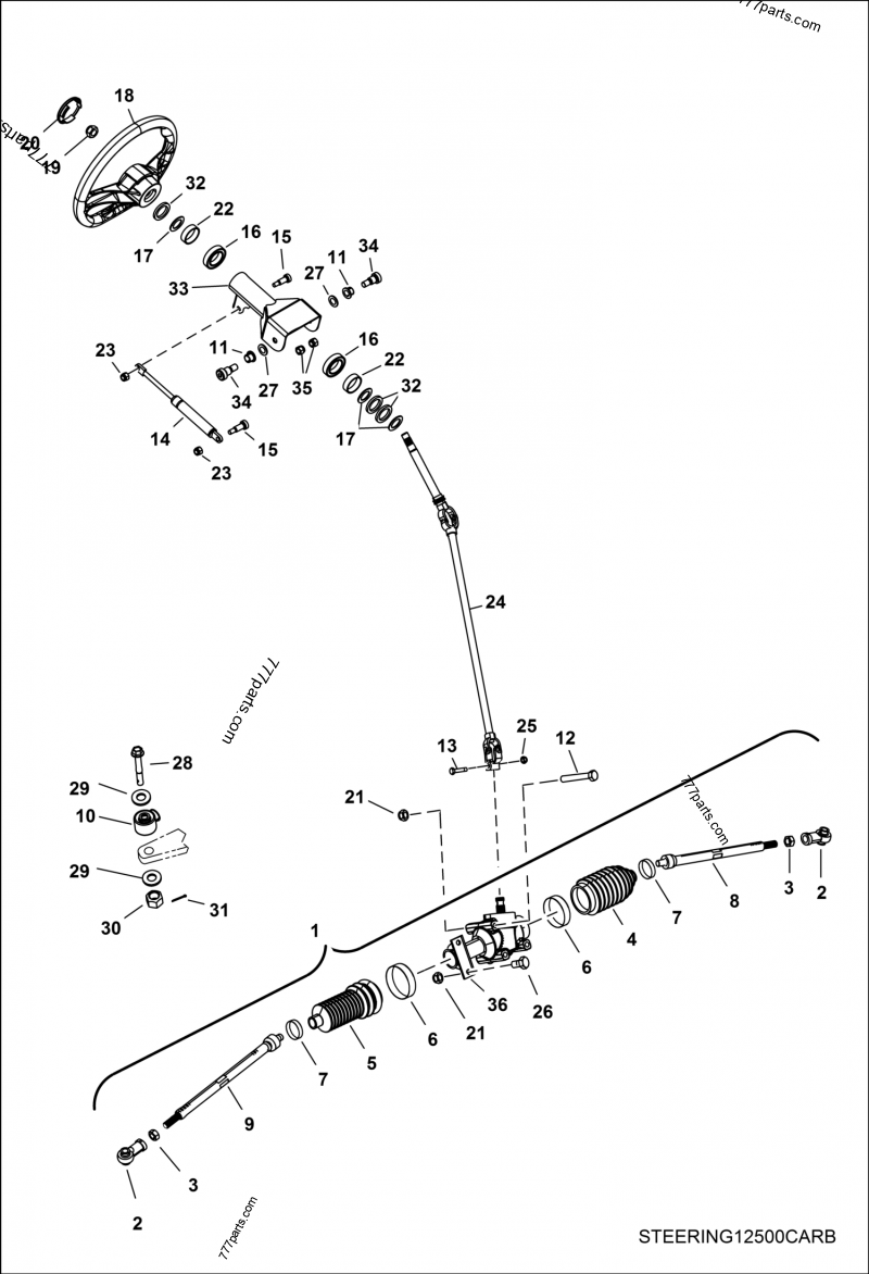 STEERING, Steering ASSY (S/N AJNT20001 & Above) - Utility Vehicles ...