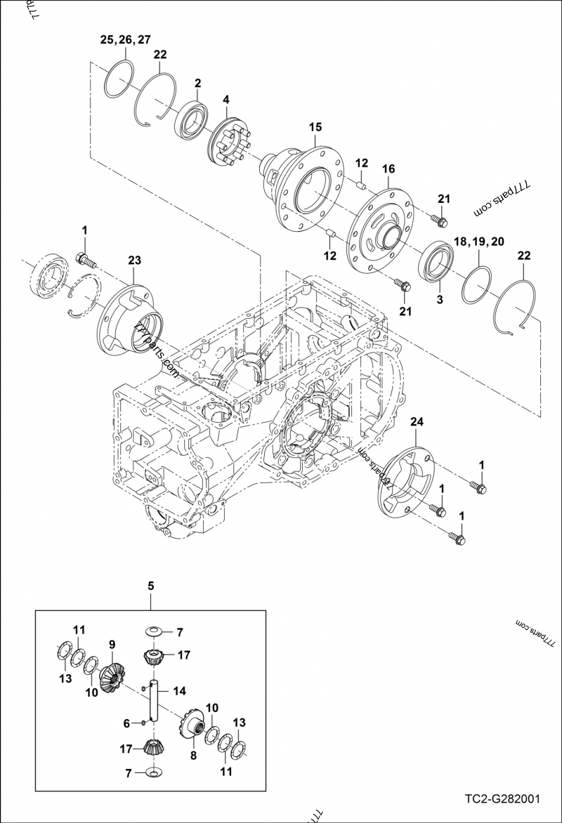 Rear Differential Group - Compact Tractors Bobcat CT2035H (B4VK11001 ...
