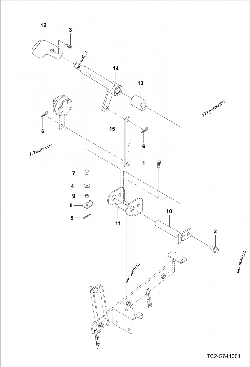 Position Draft Control Lever Group - Compact Tractors Bobcat CT2025 ...
