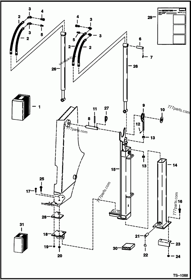Backhoe (Rear Stabilizer) (Quick-Tach) - Attachments Bobcat Backhoe ...