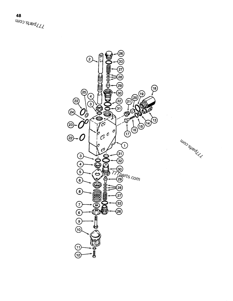 BACKHOE CONTROL VALVE - KONTAK, BOOM AND DIPPER SECTIONS USED ON 1835C ...